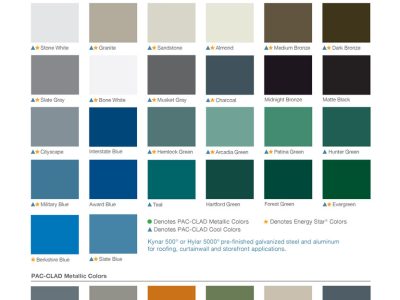 Color Chart | Metal Roofing Color Chart NJ