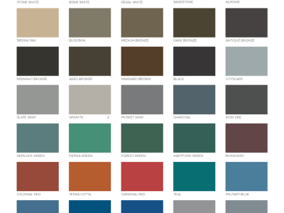 Color Chart | Metal Roofing Color Chart NJ