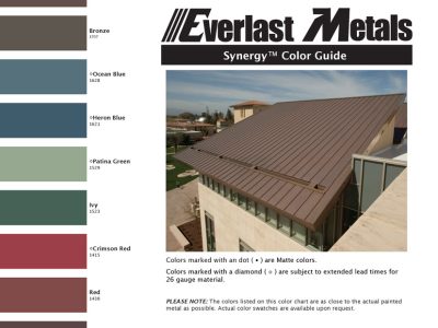 Color Chart | Metal Roofing Color Chart NJ